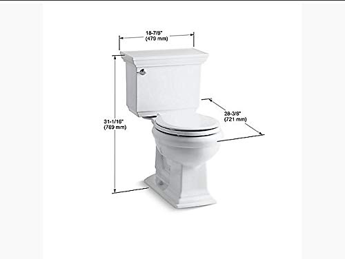 Kohler K-3933-0 Memoirs Comfort Height Two-Piece Round Front Toilet with Stately Design, White - 567212