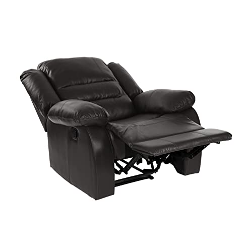 Lexicon Azrael Faux Leather Manual Reclining Chair, 37.5" W, Brown