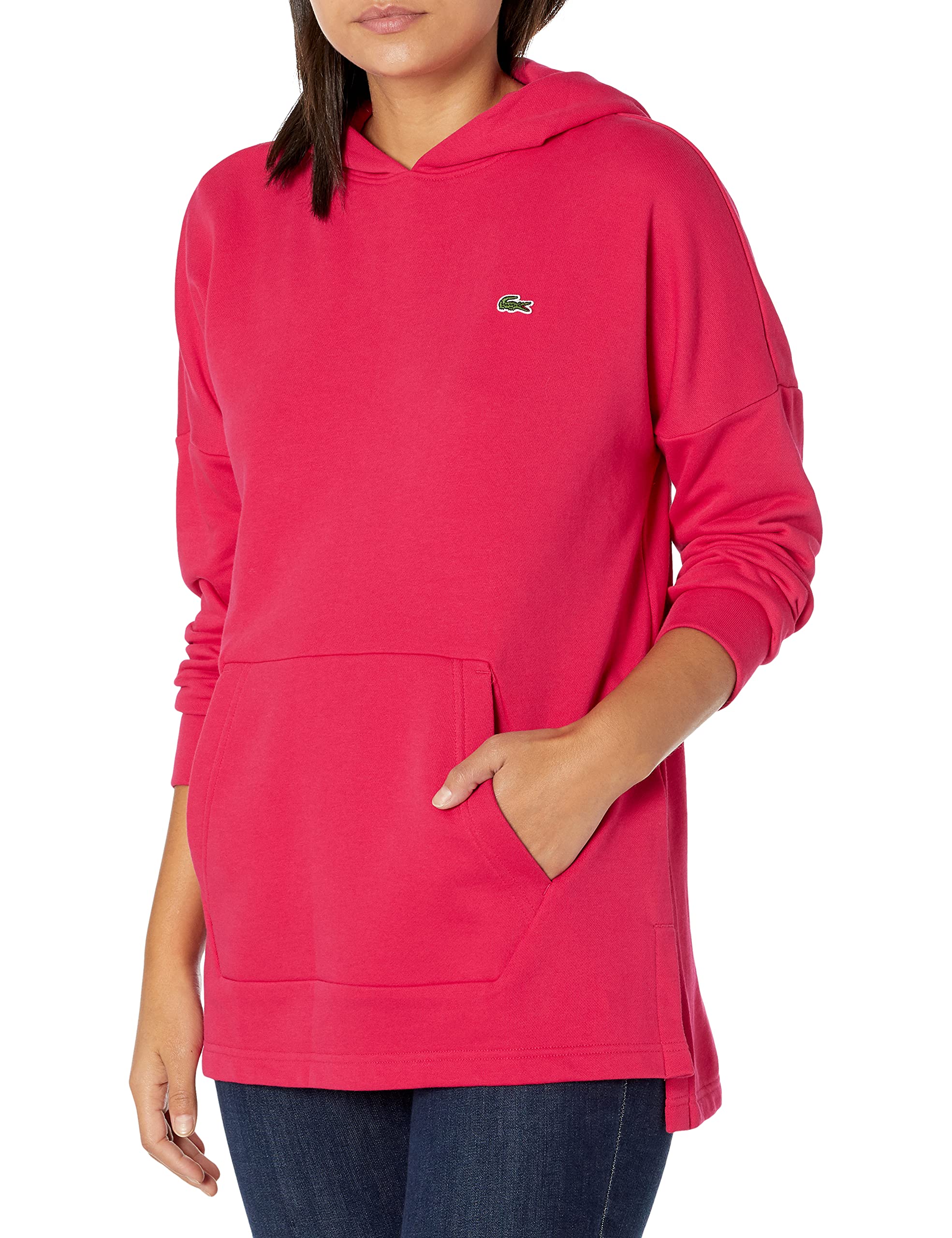 Lacoste Women's SPORT LONG SLEEVE OVERSIZED HOODED FLEECE SWEATSHIRT Sweater, -CLAFOUTIS, 8
