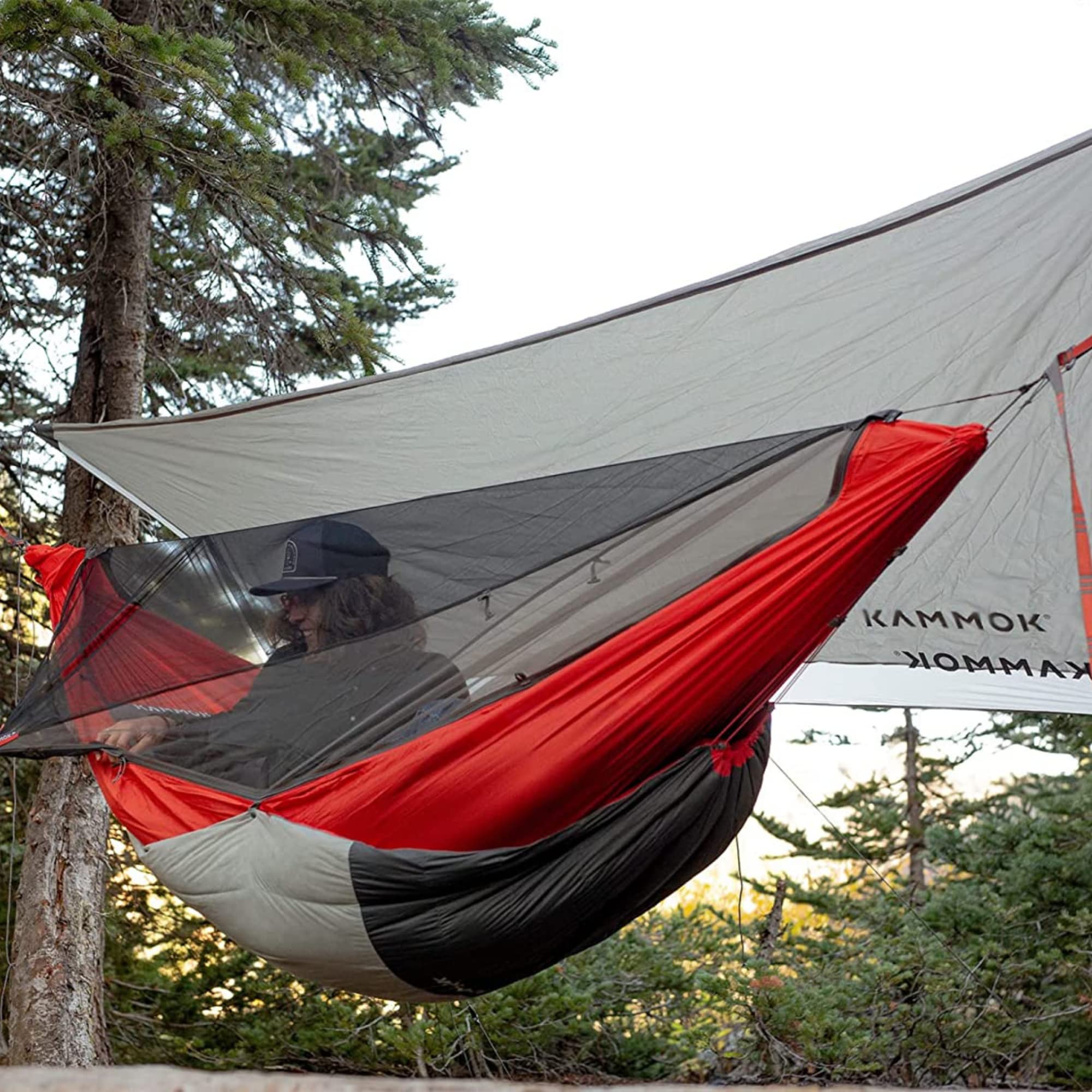 KAMMOK Mantis Ultra Light Hammock, All Seasons, Mosquito Net, Storage Bag, Camping, Outdoor Activities - Granite Gray