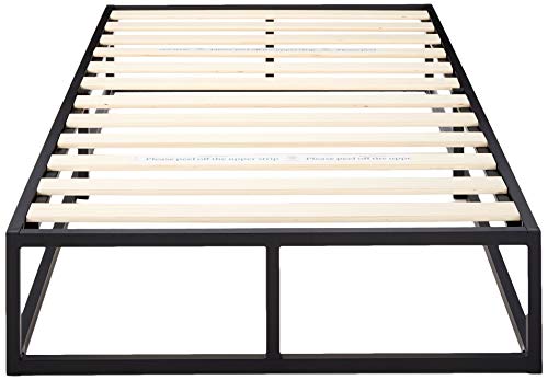 Zinus Joseph Metal Platforma Bed Frame, Twin & 6 Inch Green Tea Memory Foam Mattress/CertiPUR-US Certified/Bed-in-a-Box/Pressure Relieving, Twin, White