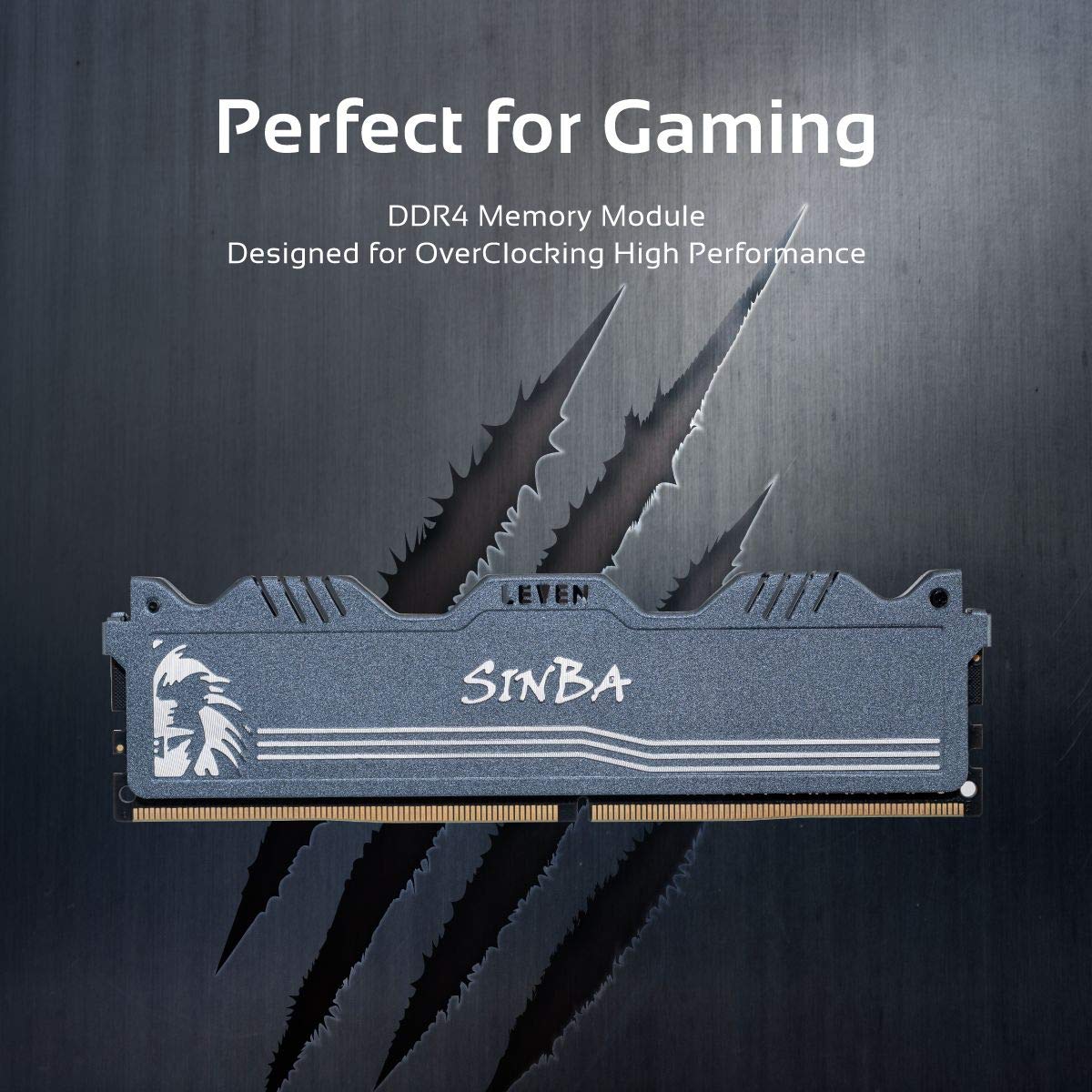 LEVEN SINBA 32GB KIT (16GBx2) DDR4 3000MHz PC4-24000 288-Pin U-DIMM CL16 XMP2.0 Overclocking Gaming RAM Desktop Memory Module- Gray(JROC4U3000172408G-16Mx2)