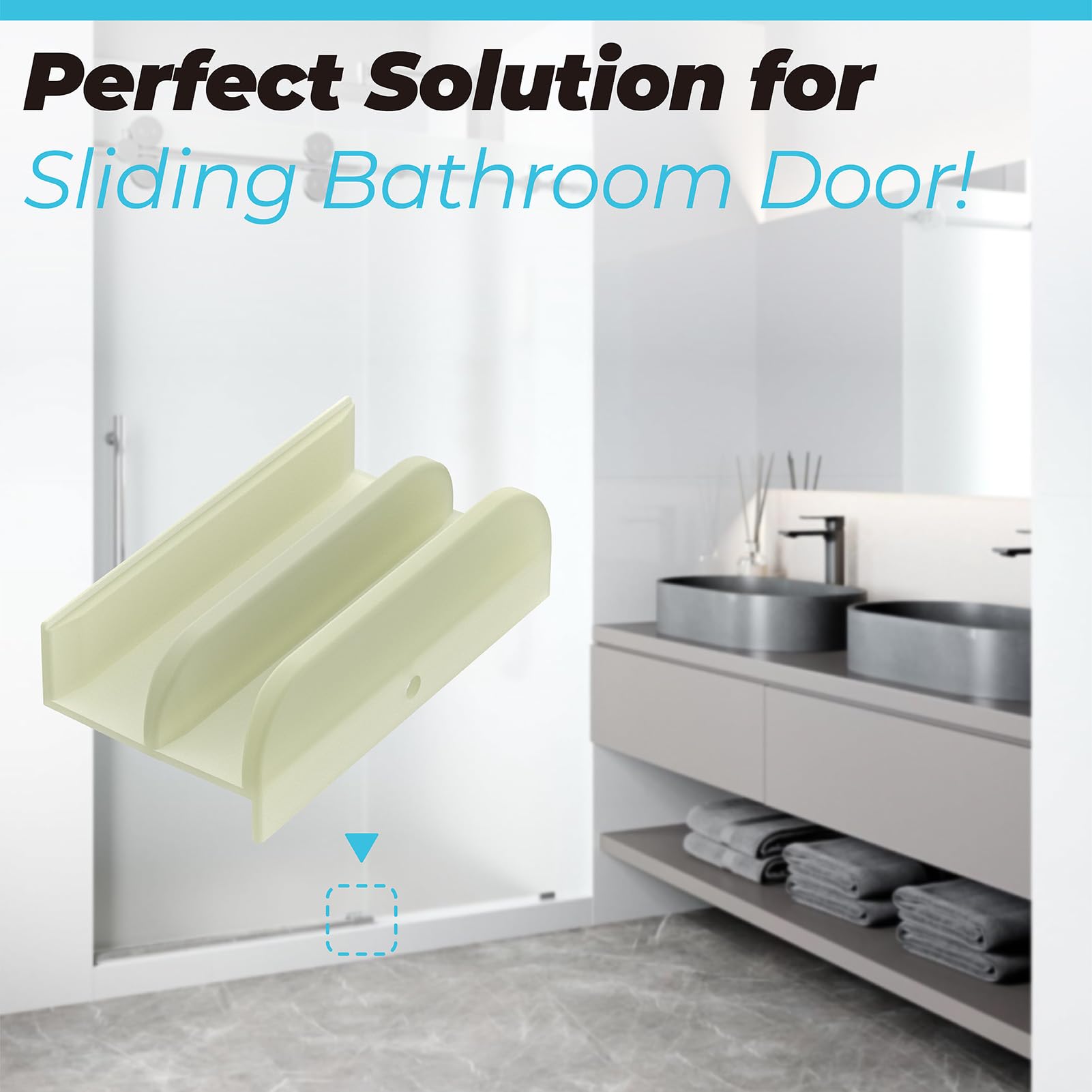 M6219 Sliding Shower Door Bottom Guide fits for Sliding Shower Door (Top Hung) Tub Enclosure Systems, 1/2 in Channels for Glass Shower Door Plastic Guide