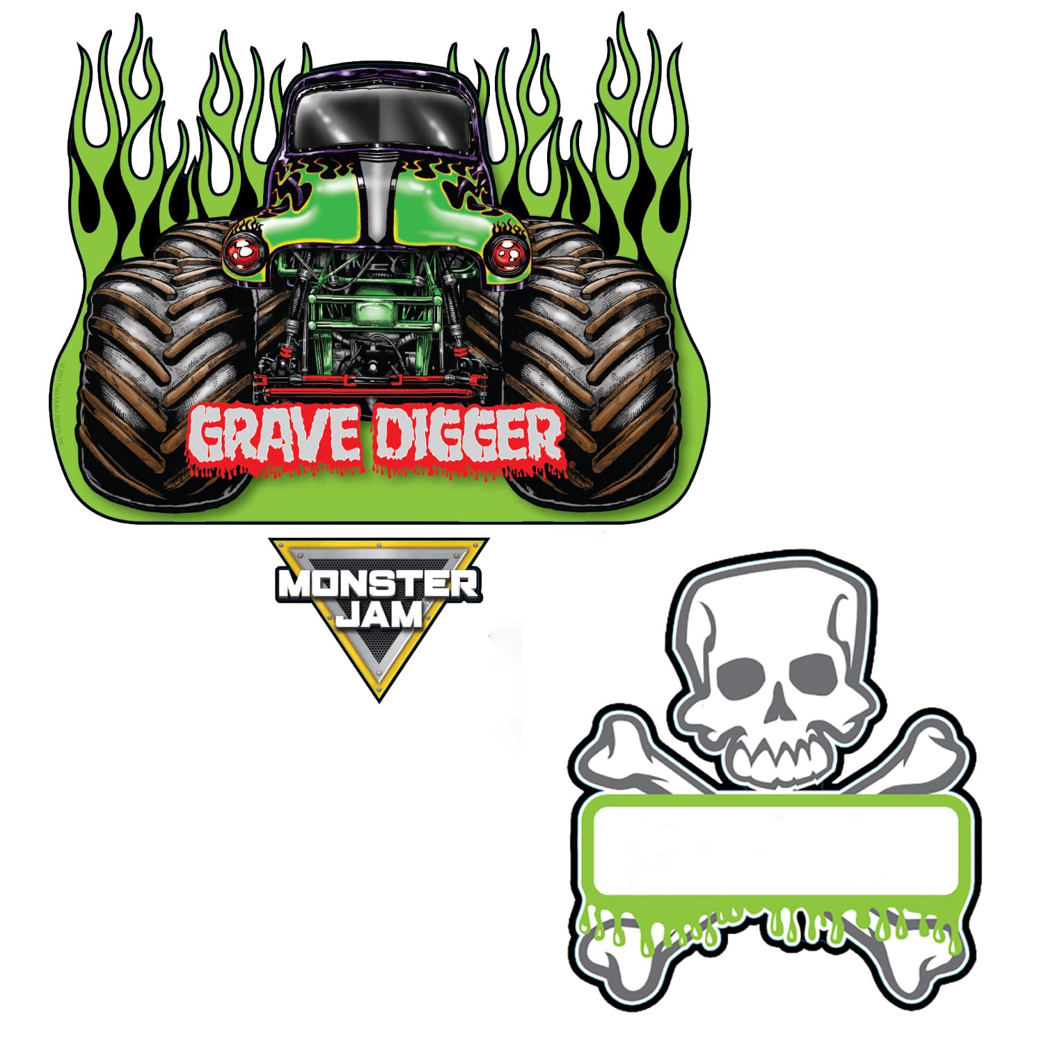Monster Jam Grave Digger's Crossbones Black Personalized Zip-Up Hoodie with Custom Name Printed | Toddler 5/6T