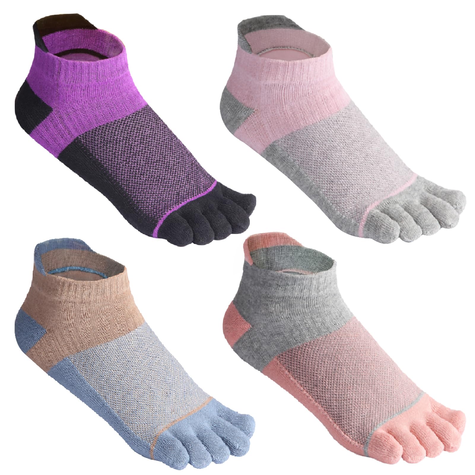 Meaiguo Toe Socks No Show Cotton Low Cut Five Finger Socks Athletic for Women