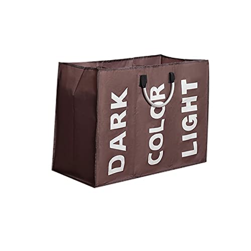 Yuehuamech Laundry Baskets 3 Sections Laundry Hamper with Handles Collapsible Dirty Clothes Sorter Basket Laundry Basket Bag Washing Bin for Closet Dorm Bathroom