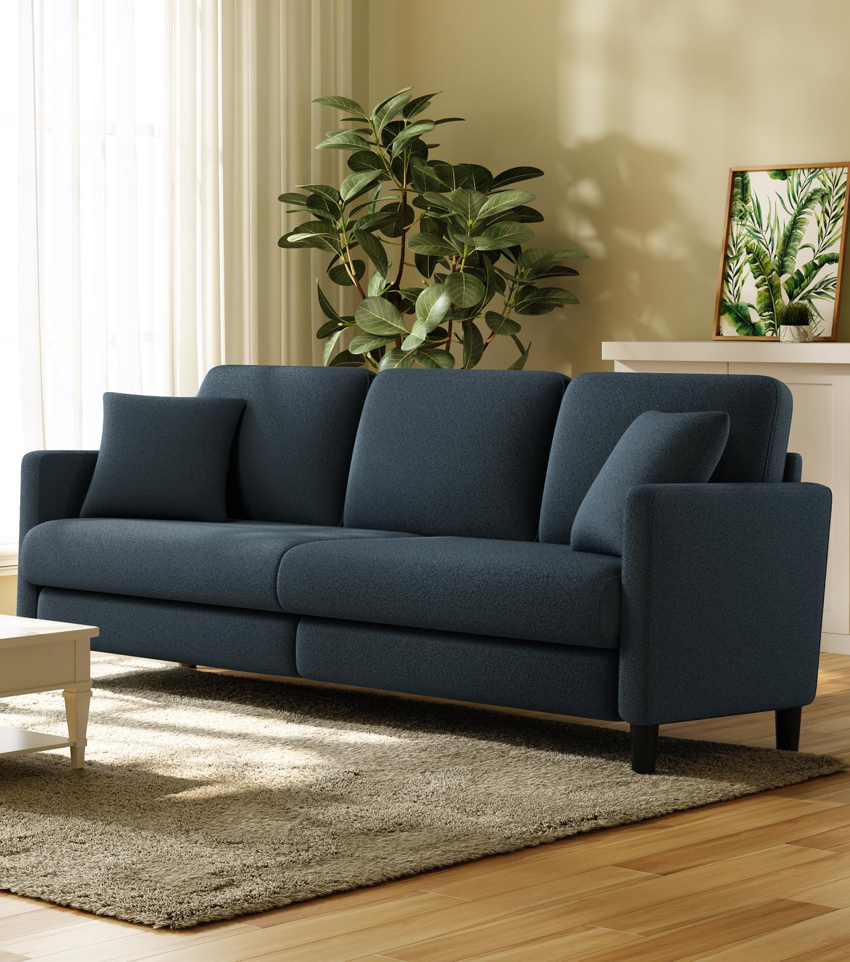 Welzona Sofas for Living Room, Teddy Sofa Couch, Blue Gray