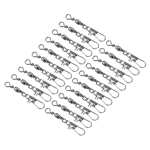 PATIKIL Fishing Barrel Swivel Snaps, 100Pcs 17lb Carbon Solid Ring Terminal Tackle, Black