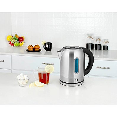Kalorik 1.7 Liter Digital Cordless Stainless Steel Kettle with Changing LED Light l Large Water Gauge l Auto Shut-Off