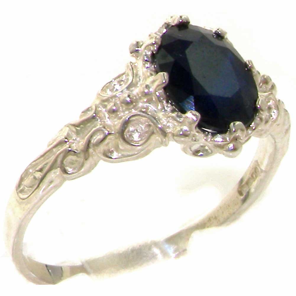LetsBuyGold 925 Sterling Silver Real Genuine Sapphire Womens Anniversary Ring - Size 8
