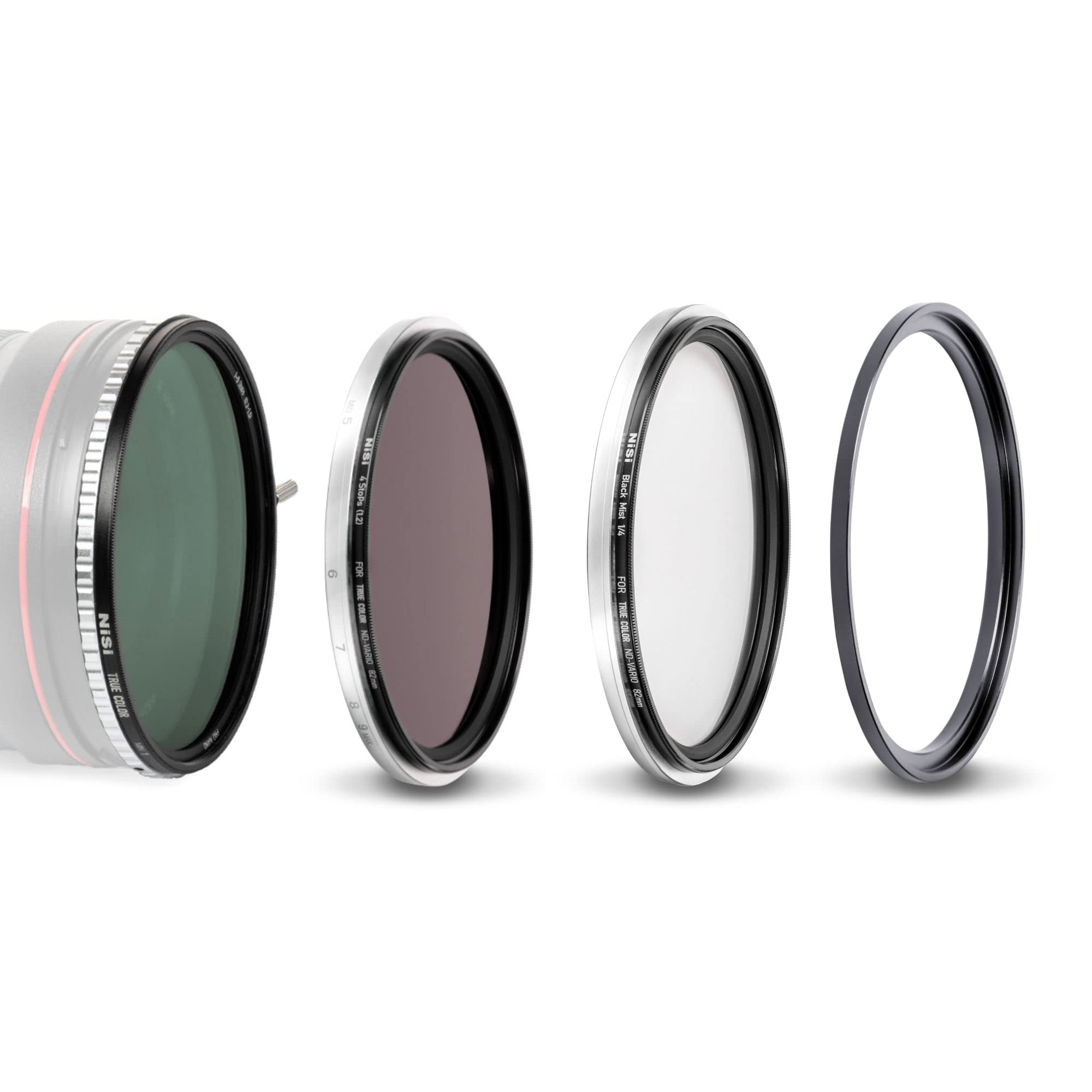NiSi 82mm Swift System VND Mist Kit | 1-5 Stop True Color Variable Neutral Density Filter, Swift Adapter Ring, Two Friction-Mounted Filters (ND16 4-Stop, Black Mist 1/4) | Photography and Videography