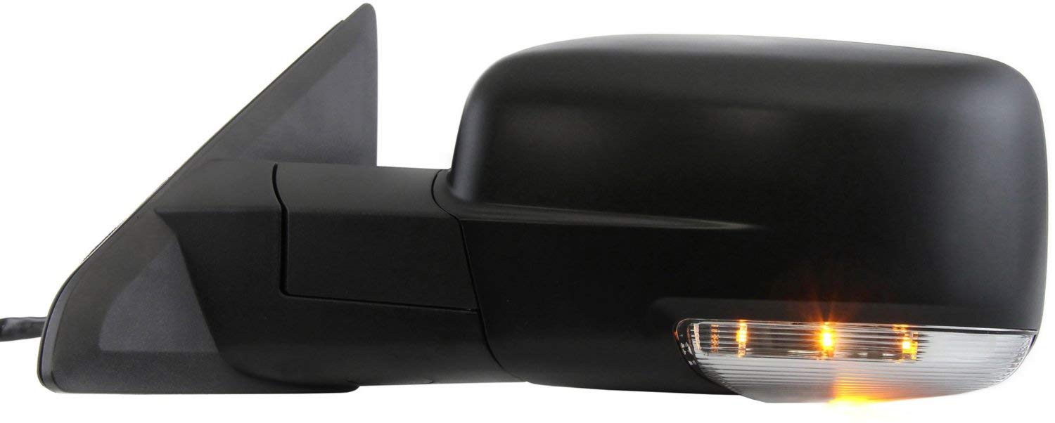 Kool Vue Driver & Passenger Side Power Heated Mirrors for Ram 1500 2500 2013 Power Fold With Signal Light & Puddle Lamp; Without Memory & Auto-Dimming Textured w/o Towing Package