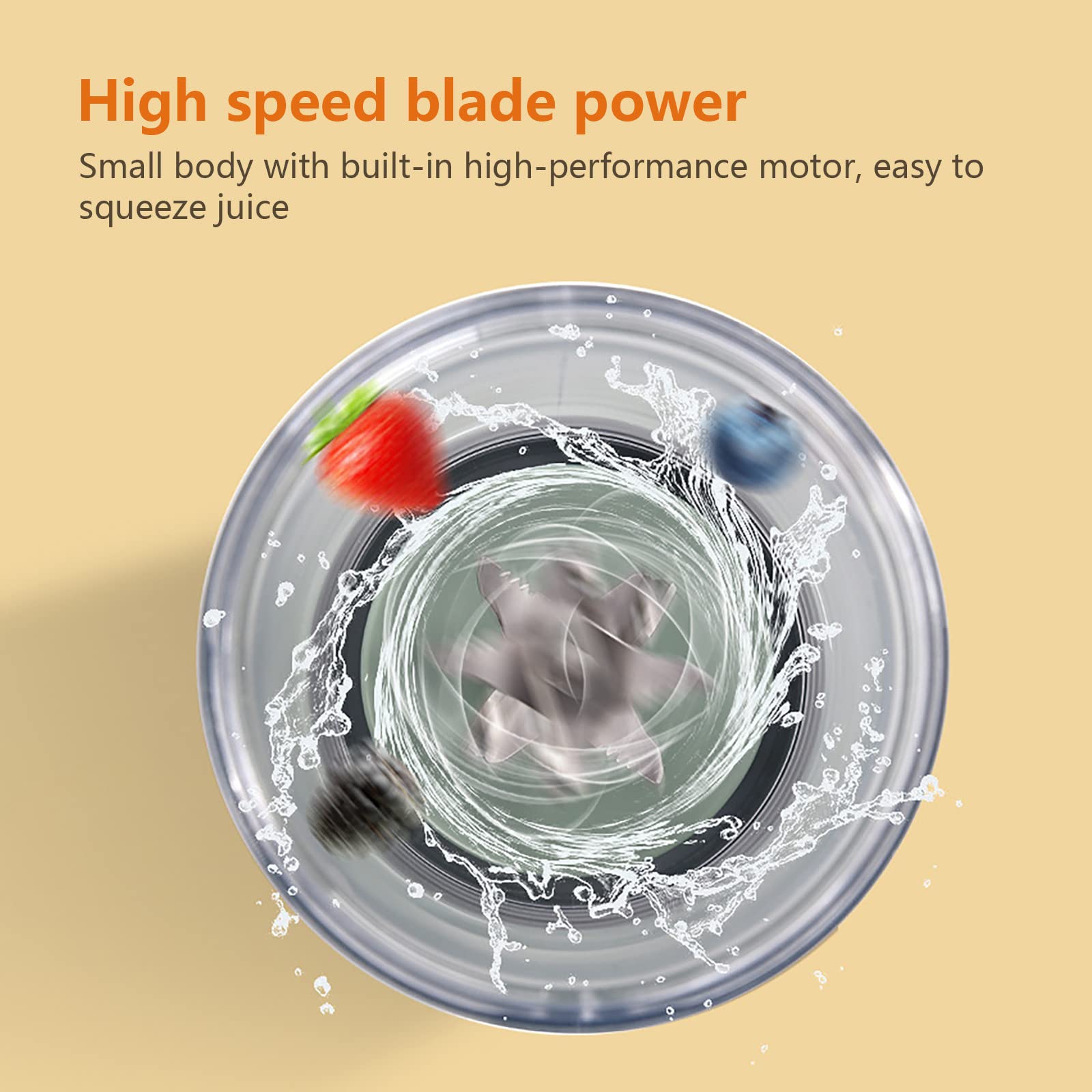 Portable Blend-er USB Rechargeable - Personal Blend-er for Shakes And Smoothies, Fruit Juicer with 6 Blades, Handheld Blenders for Sports, Travel, Outdoors