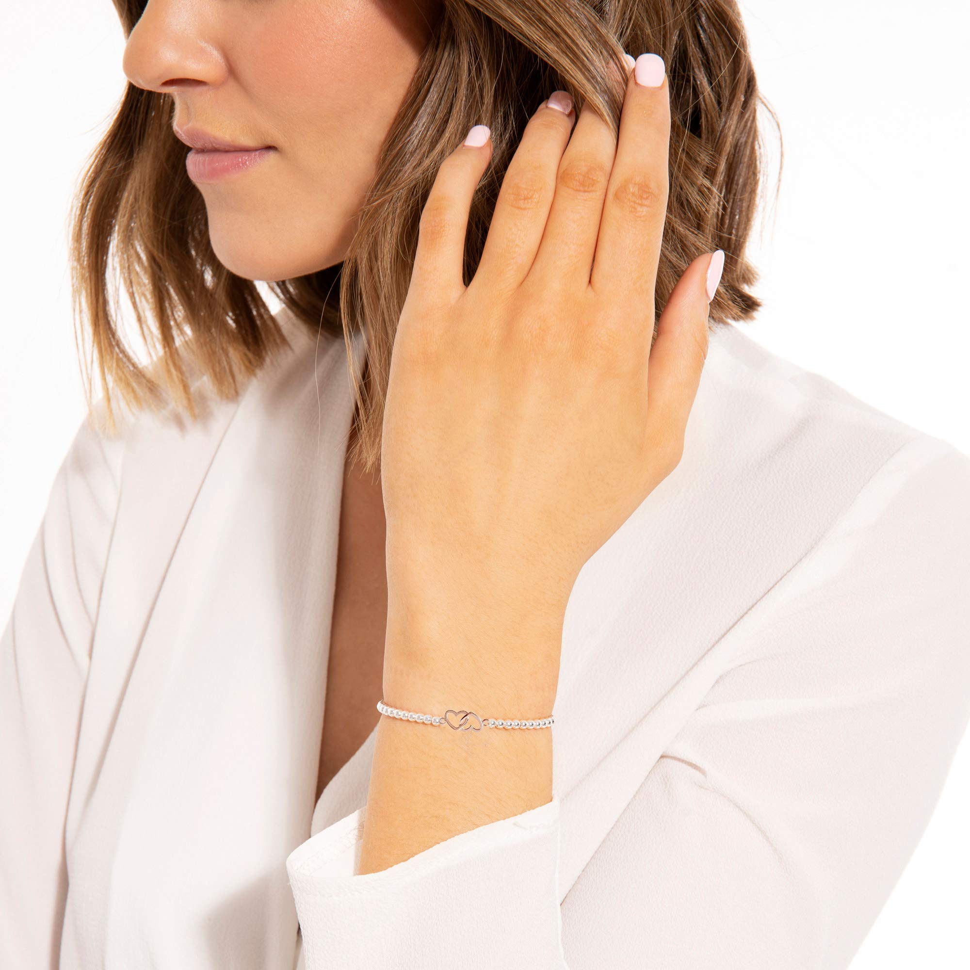 KATIE LOXTON A Little Beautiful Friend Silver Women's Stretch Adjustable Charm Bangle Bracelet