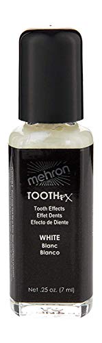 Mehron Makeup Tooth FX with Brush for Special Effects, Halloween, Movies (.25 oz) (White)