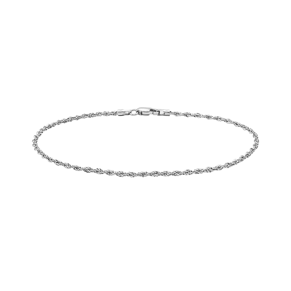 PORI JEWELERS 14K Gold 1.5MM Diamond Cut Rope Chain Bracelet - 7" - Available in White Gold