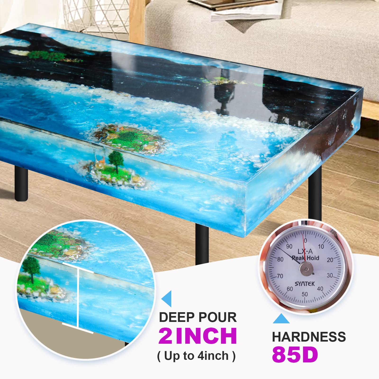 LET'S RESIN 150OZ Deep Pour Epoxy Resin Kit, Low Viscosity, Bubble Free, Crystal Clear Casting Resin for River Table, Wood, Resin Art, Crafts