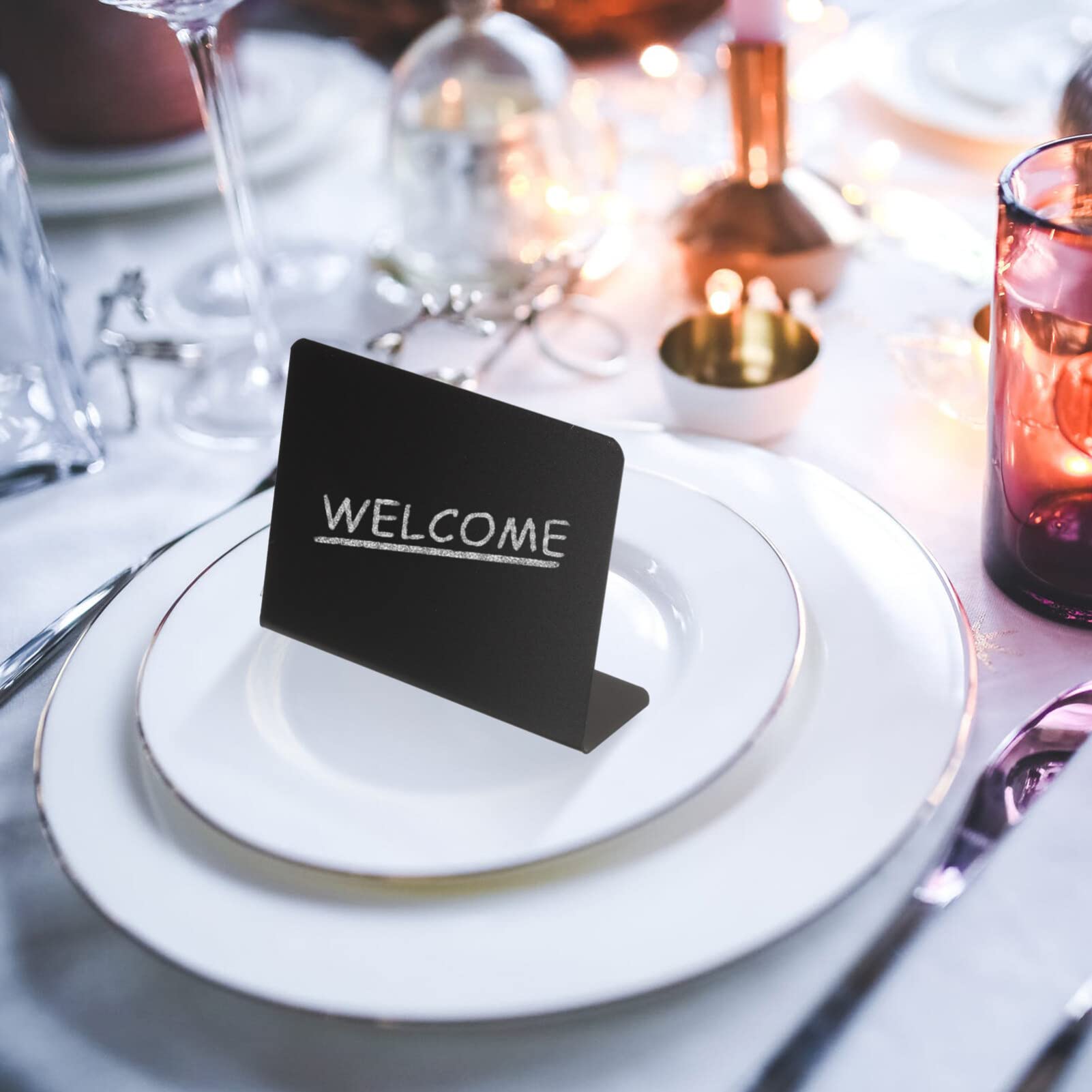 MAGICLULU 12Pcs Table Sign Chalkboard Food Label Sign Small Rectangle Chalkboards Blackboard for Weddings Birthday Parties