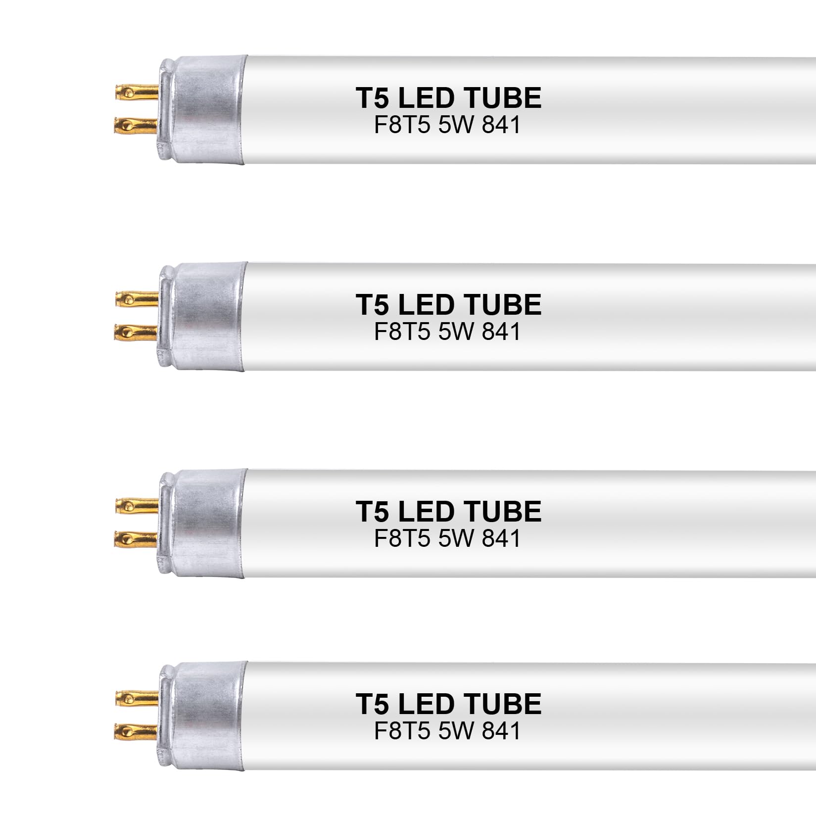 Wesome Lighting 12 Inch F8T5/CW LED Replacement Bulbs, 4100K Cool White, T5 LED 5 Watts Replace Fluorescent Bulb with LED, 550 Lumens, Replacement Tube for Counter and Cabinet Fixture, 4 Pack