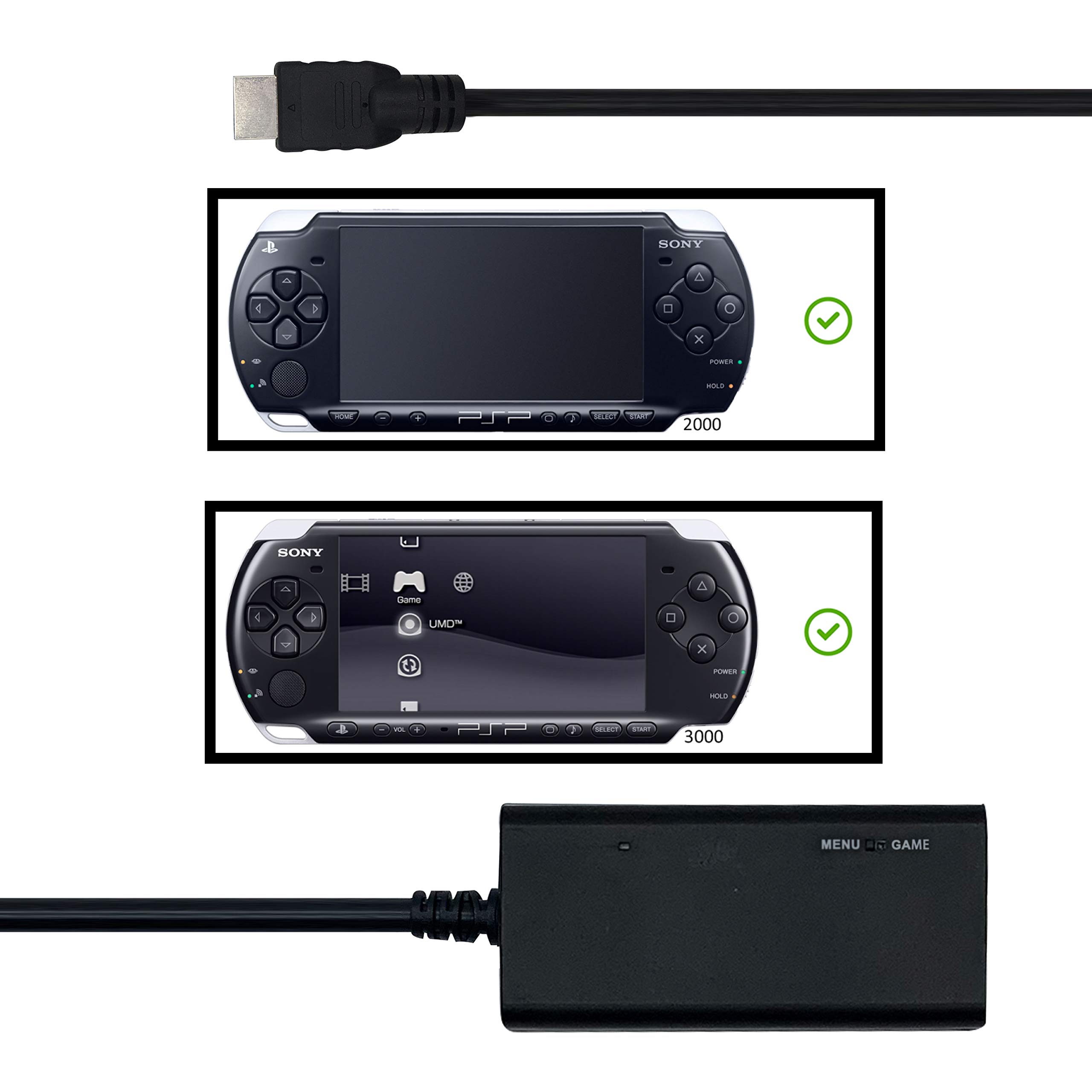 LevelHike HDMI Cable for PSP 2000 & PSP 3000 Handheld Console