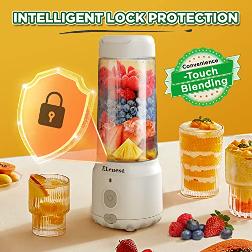 Portable Blender, Personal Blender for Shakes and Smoothies, Blender shake Smoothie for Kitchen Personal Size Blenders with Rechargeable USB, 380Ml Traveling Fruit Veggie Juicer Cup With 4 Blades