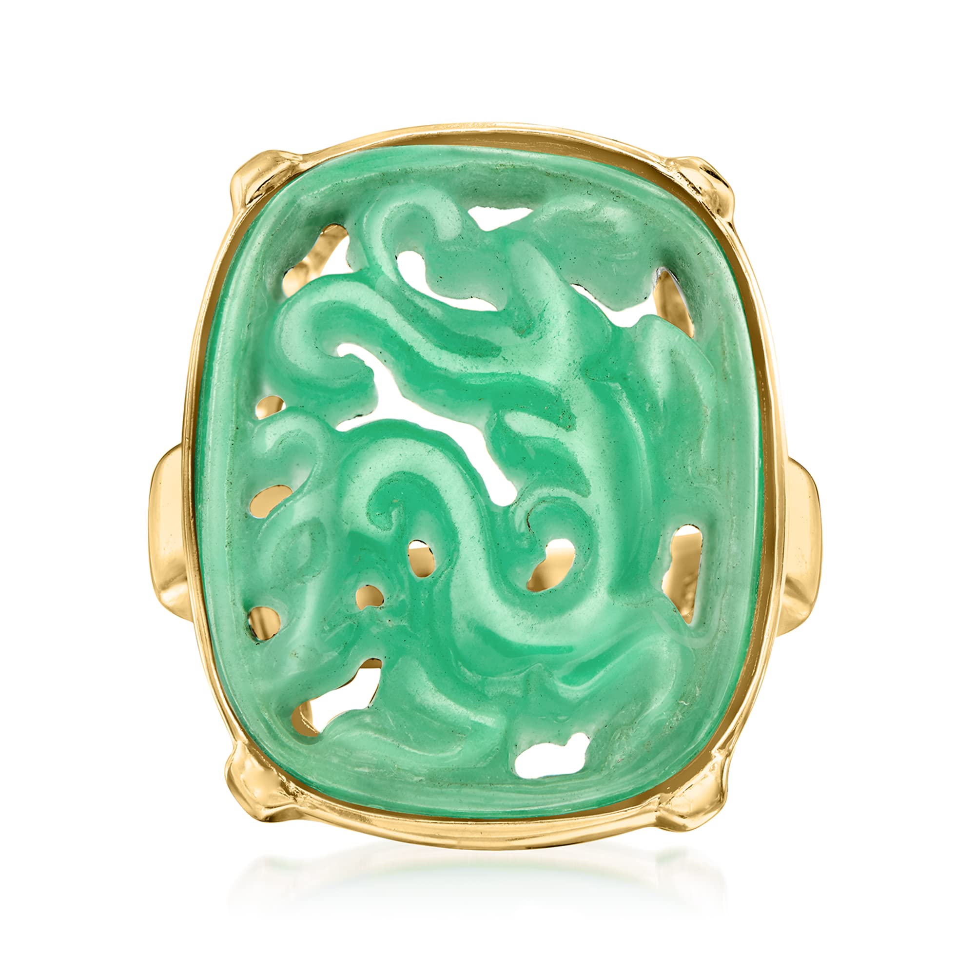 Ross-Simons Carved Dragon Ring in 18kt Gold Over Sterling. Size 6