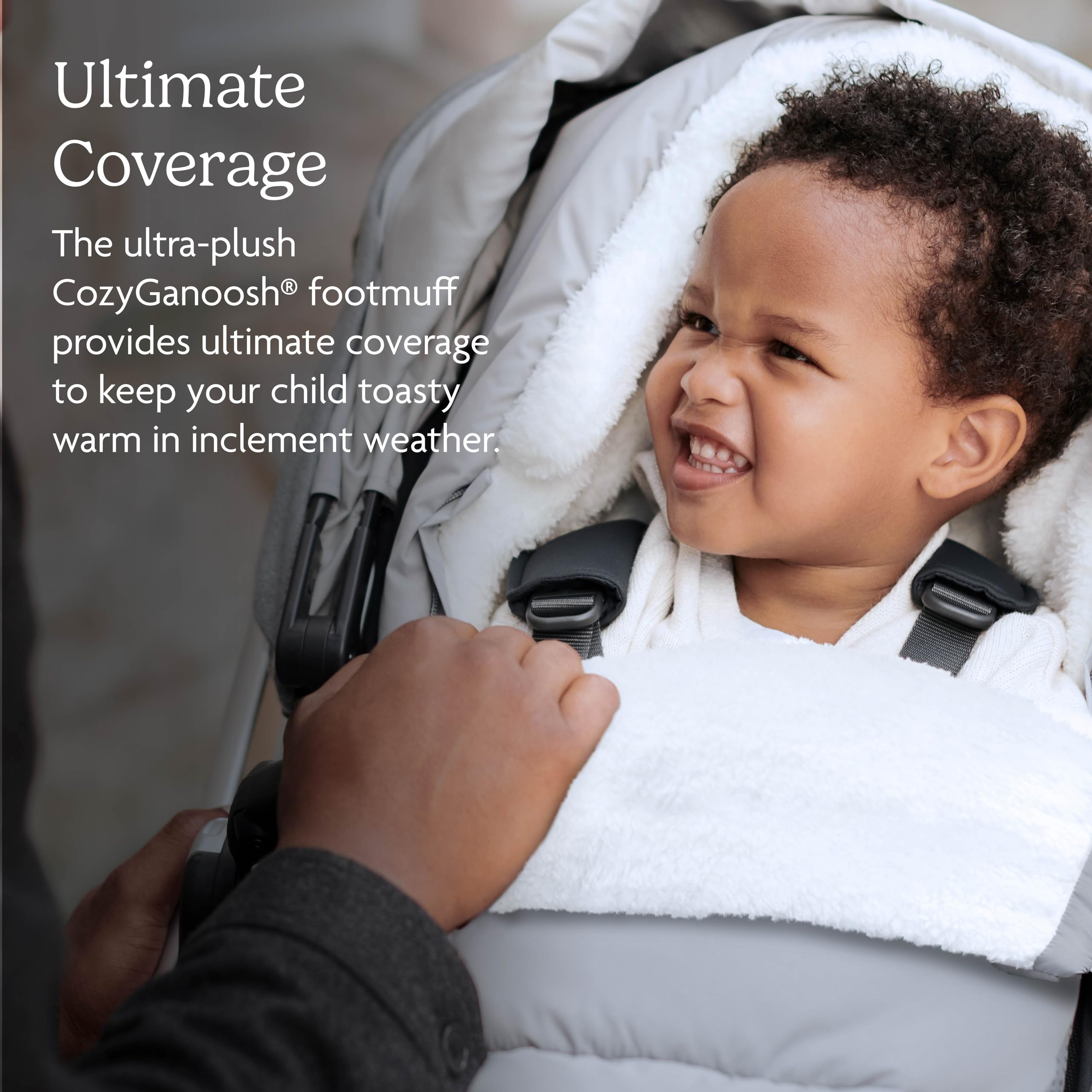UPPAbaby CozyGanoosh Footmuff/Easily Attaches to UPPAbaby Strollers + RumbleSeat/Ultra-Plush, Weather-Proof/Anthony (White and Grey Chenille)