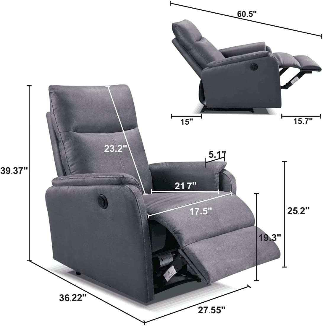 LETSHOME Elderly Modern Power Lift Electric Theater Reclining Chair for Living Room Bedroom-Grey