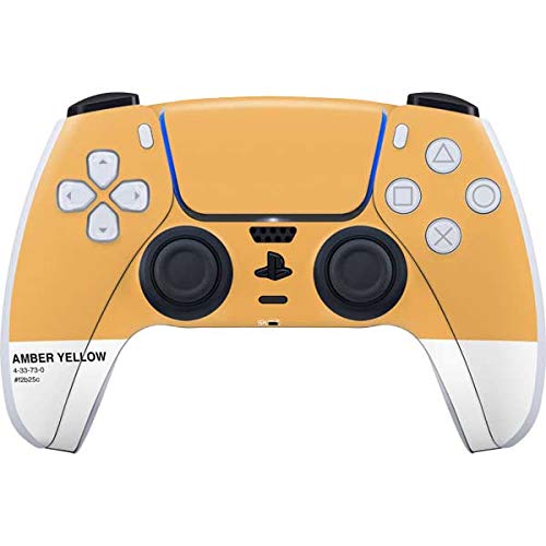 Skinit Gaming Decal Skin Compatible with PS5 and Compatible with PS5 Digital Edition DualSense Controller - Officially Licensed Skinit Originally Designed Amber Yellow Design