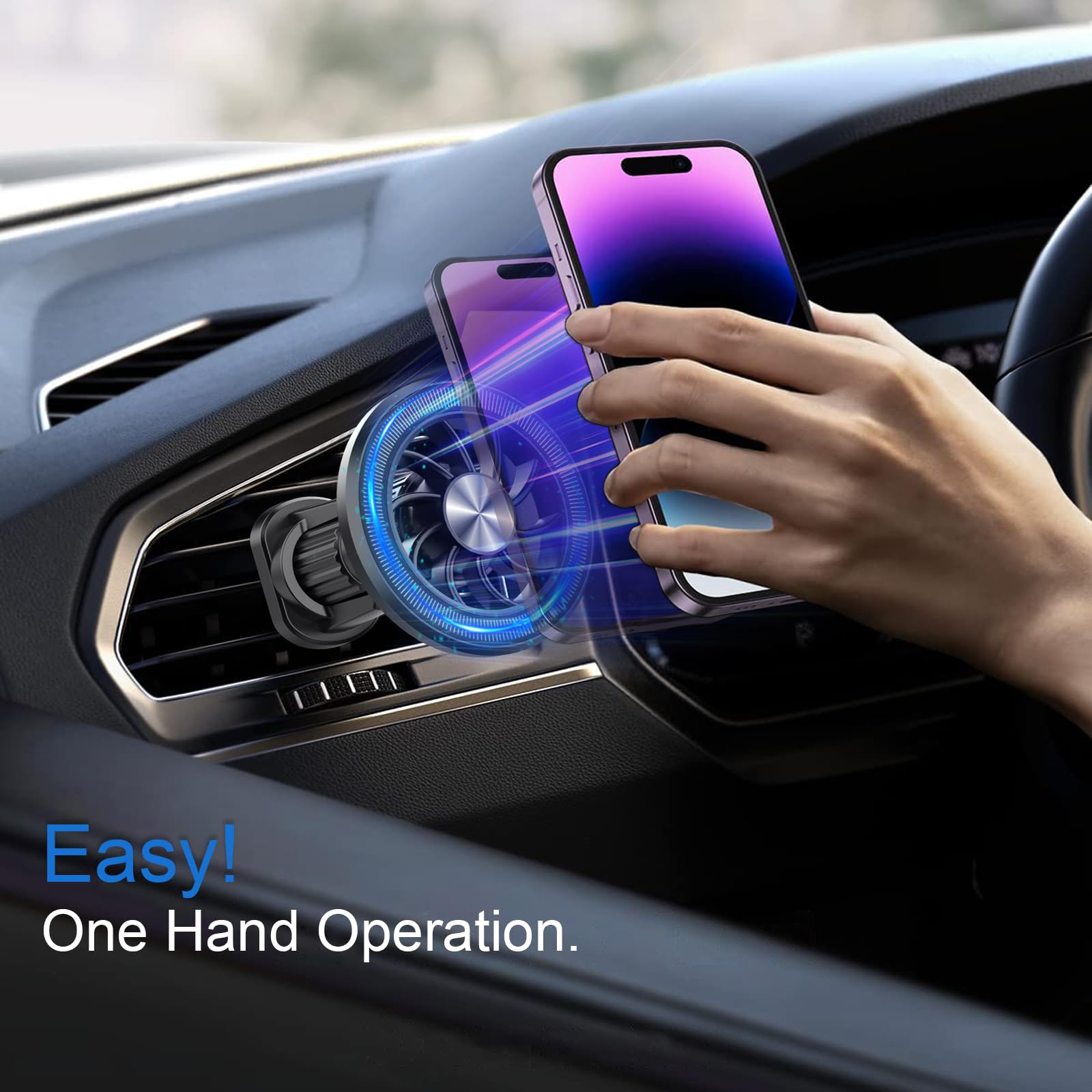Magnetic Phone Holder for Car [20 Powerful Magnets], Hands-Free Magsafe Car Mount for Air Vent, Cell Phone Vehicle Mount, Mobile Stand for Car, Fit for iPhone All Phone Smartphone
