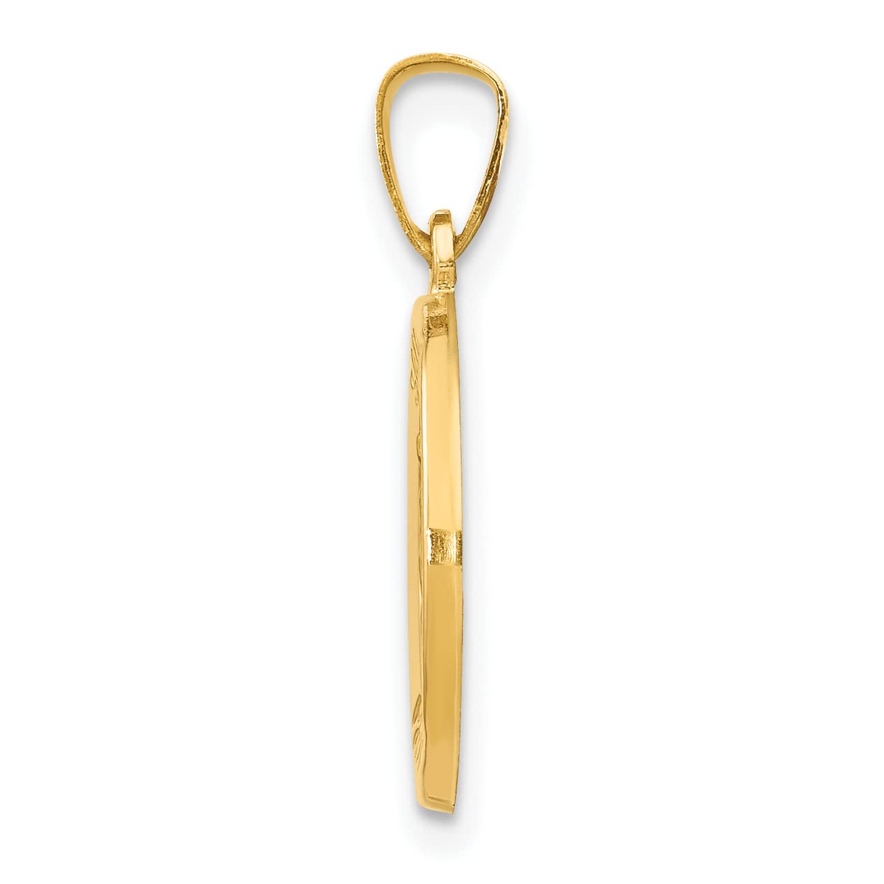 Lex & Lu 14k Yellow Gold Polished and Satin St. Luke Medal Pendant LAL89134