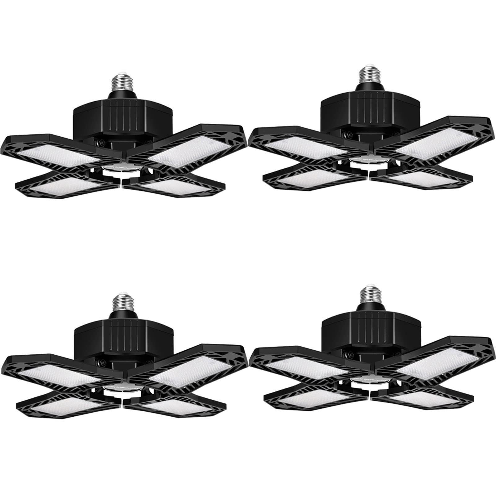 URBERY E26/E27 Base Led Shop Light, Garage Lights Ceiling Led Shop Ligthts, Deformable Garage Lights Ceiling LED Shop Light for Workshop Workbench Attic Basement ( Size : 4 Pack )
