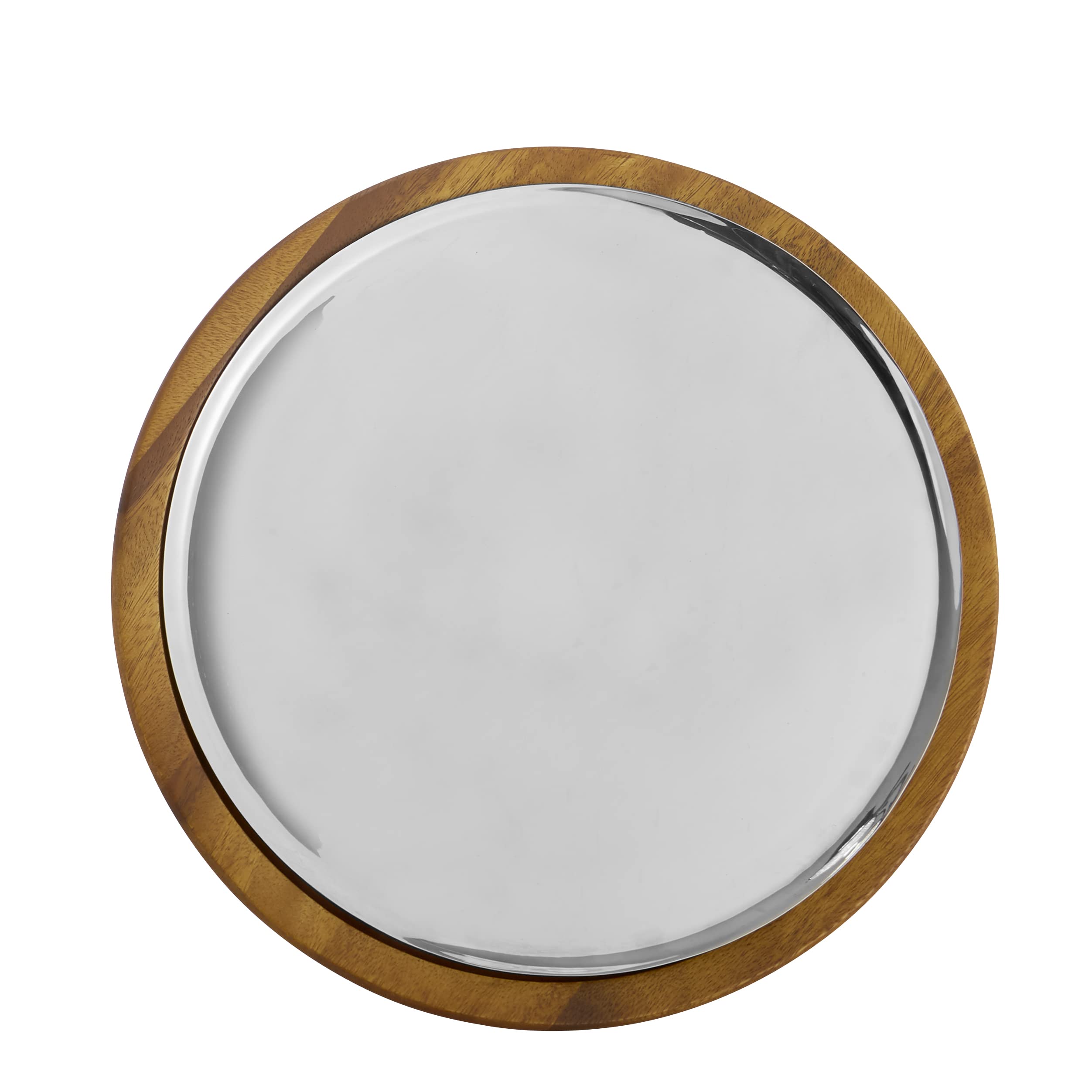 Nambé Vie Bar Tray | 14 D | Decorative Round Metal Serving Tray | Organizer for Jewelry, Makeup, Candle, Toiletry, Kitchen Tableware, Serving Dish Plate for Home, Bar, CAF | Stainless Steel