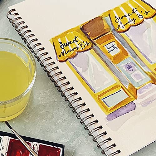 Kolo 7x10 Professional Watercolor Book, 100% Cotton, Spiral Bound, 140lb/300gsm, Cold Press