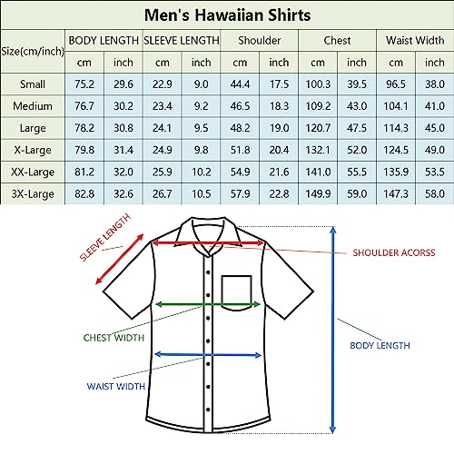 KYKU Mens Retro Bowling Shirts Hawaii Button Up Shirt 1950s Vintage Gifts Tee