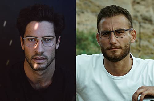 JOON-joon Reading Glasses Men 2 Pairs Sports Style Comfortable and Flexible Blue Light Blocking Readers for Men+1.0