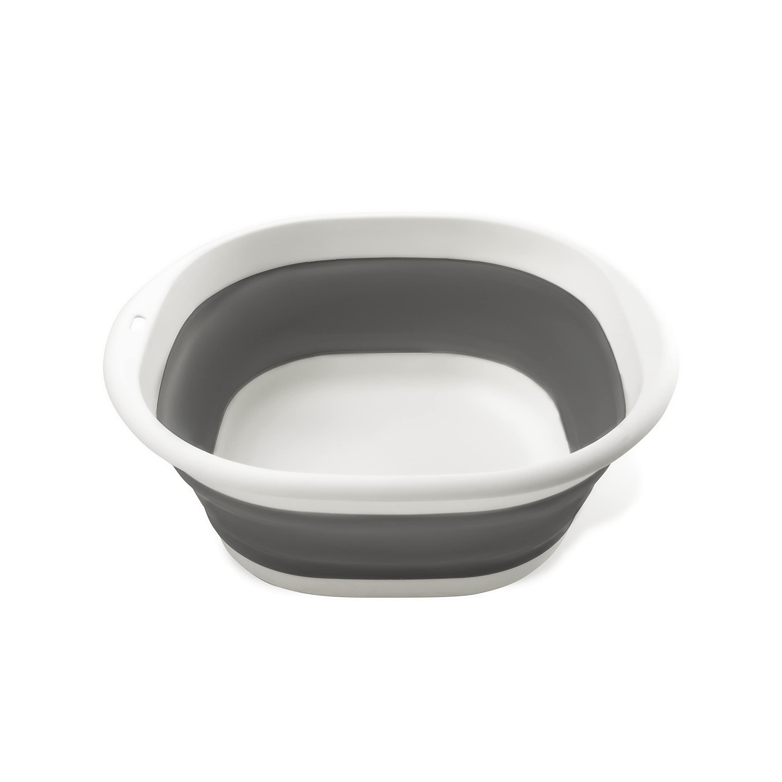 Meitrich Multi-Purpose Folding Collapsible Wash Basin Lightweight Portable Face Basin for, Foldable Basin for Washing Bottles and Home Kitchen Sink Outdoor Camping Use (Grey, Large)