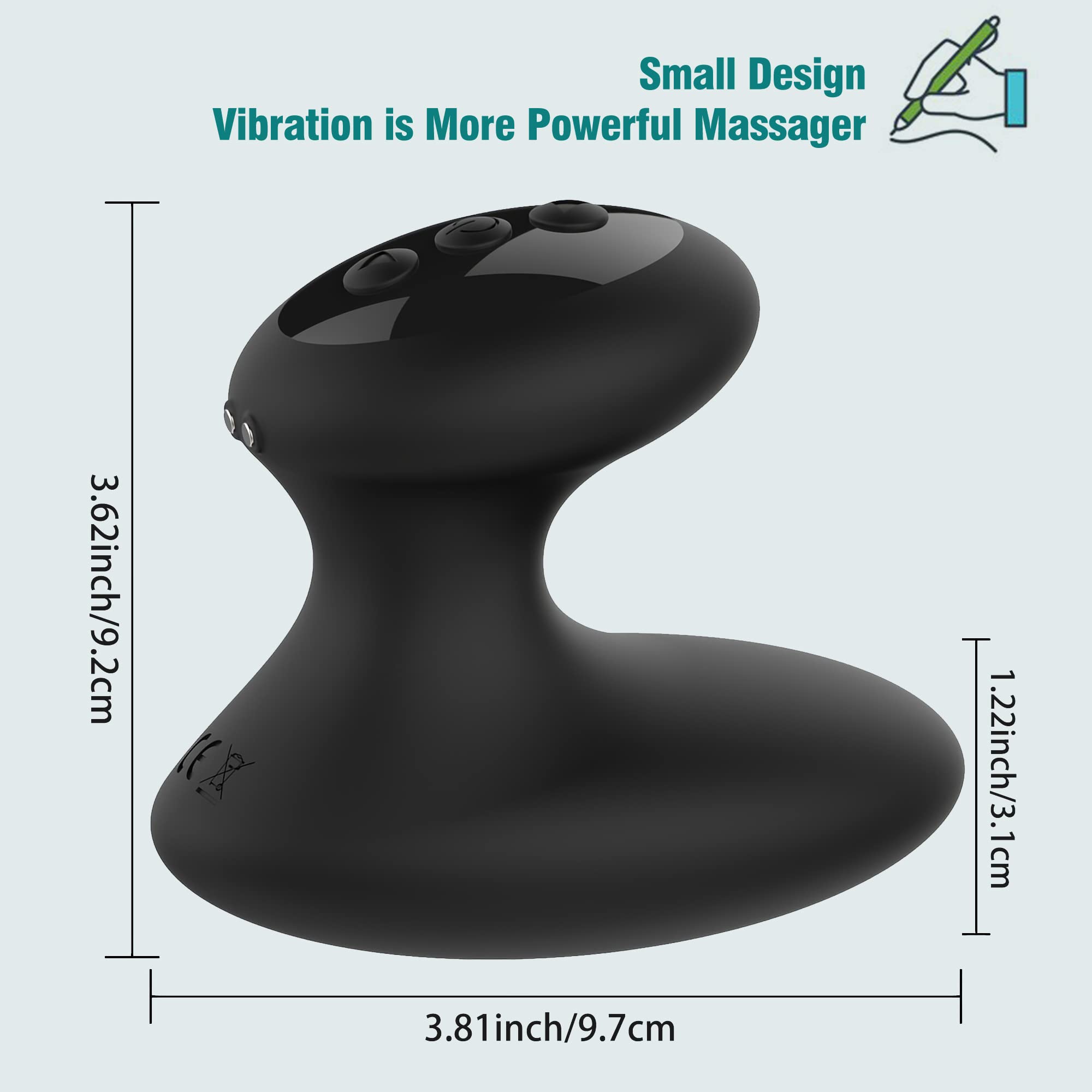 Personal Massager Wand - 10 Patterns Cordless Powerful Vibration Massager - Men & Women - Body Neck Tension Relief, Muscle, Soreness-Black