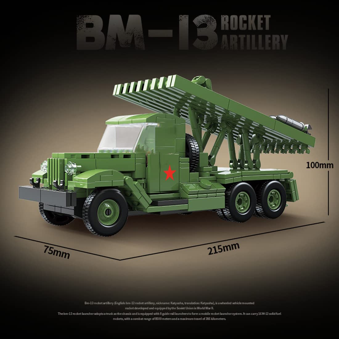 Russian Katyusha BM-13 Multiple Rocket Launcher Tank Building Set, 731 Pieces Military Weapon Tank Building Blocks Tank Compatible with Lego Bricks