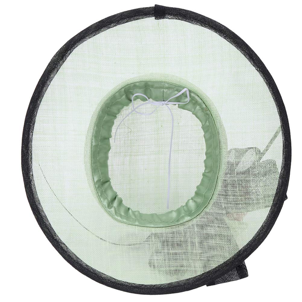Koola's hats Women 3 Layers Sinamay Kentucky Derby Church Sun Summer Hats, Mint Black, One Size