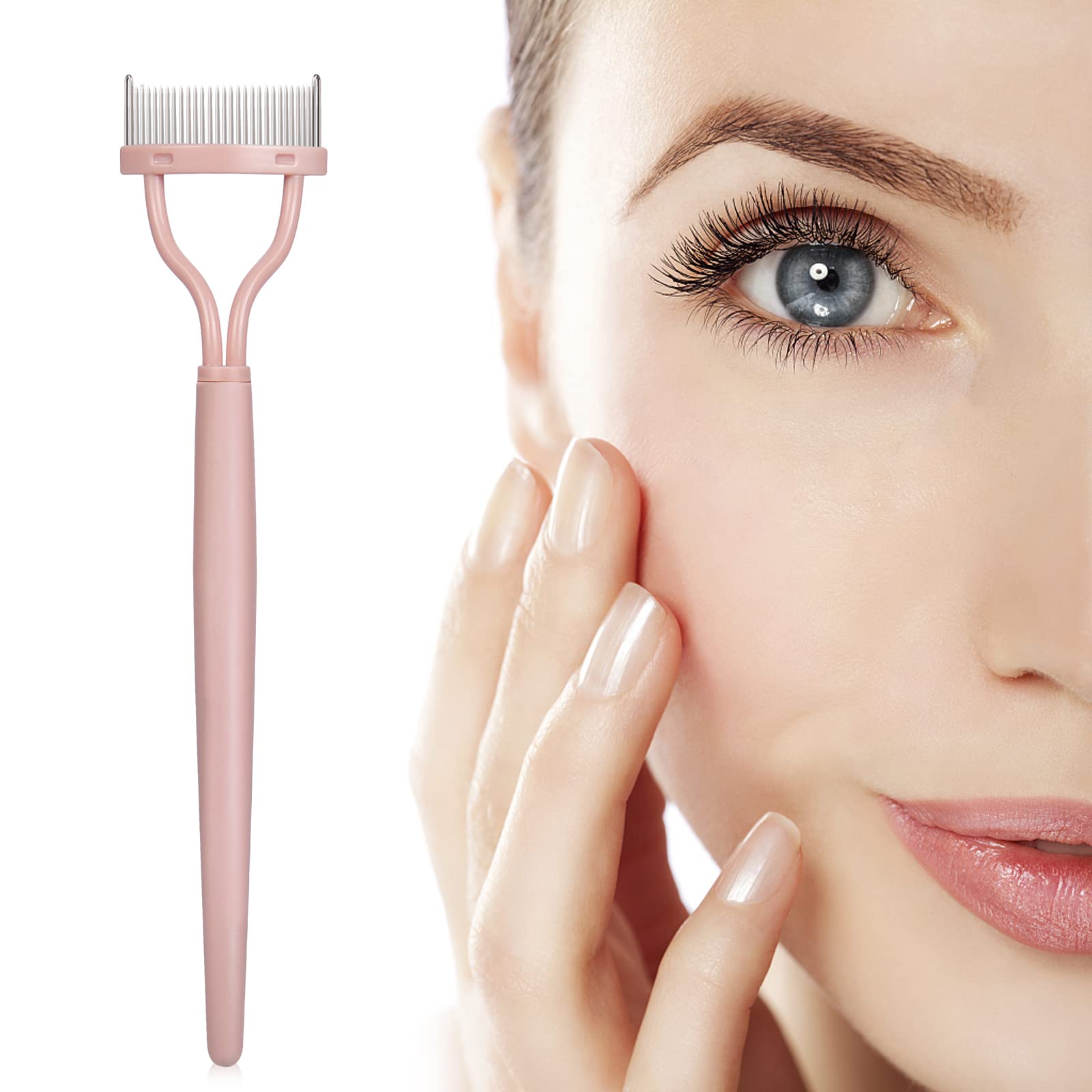 URSOBTF Eyelash Comb, Eyelash Separator Tool Metal Teeth, Eyelash Brush Mascara Comb Eyebrow Eye Lash Comb Lash Applicator Tool for Girls and Women