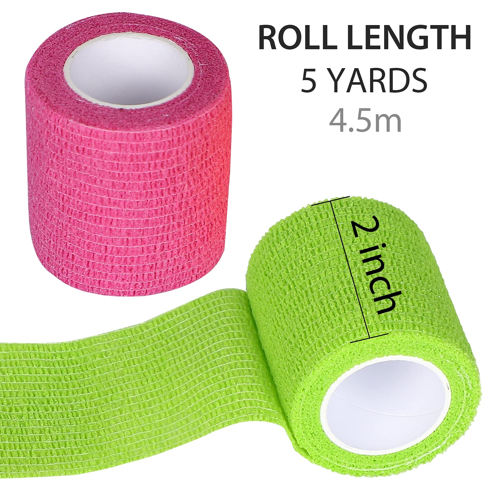 MorTime 24 PACK Self-Adhesive Bandage Wrap, Colorful Non Woven Adherent Cohesive Bandage Rolls Breathable Self Adherent Wrap for Sports Injury Pets Ankle Wrist