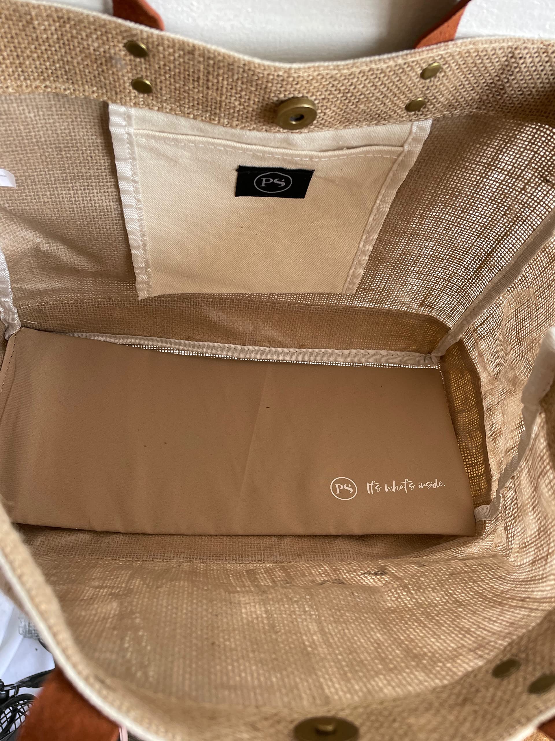Pretty Simple Me Shop Small Jute Tote Bag | Crossbody Bag | Leather Handle Strap | Adjustable Canvas Crossbody Strap | Large Compartment | Hand Bags | Woven Bag