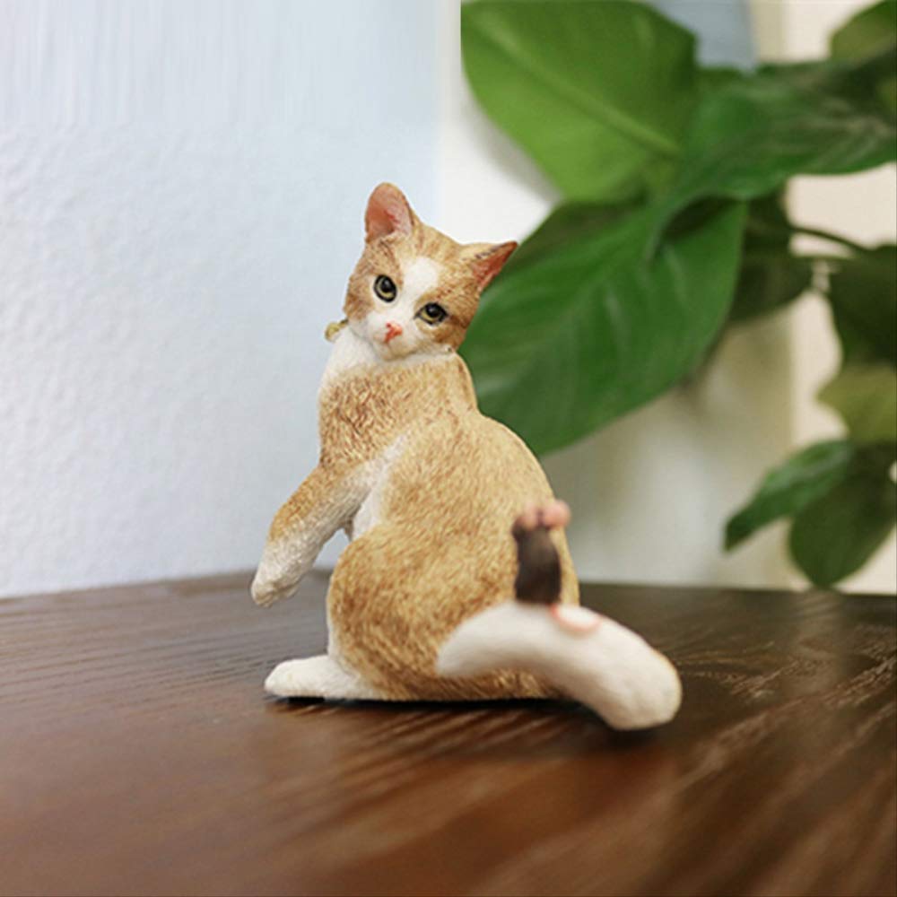 LEYAR Home Decoration Statue Figurines Ornament Garden Statue,Tiger Spotted Art Sculpture Simulated Cat Figurine Cat and Mouse Ornaments Resin Crafts