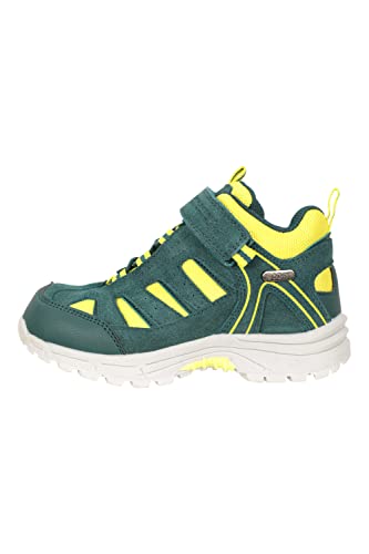 Mountain Warehouse Drift Junior Kids Hiking Boots - Waterproof Shoes Dark Green Kids Shoe Size 13 US