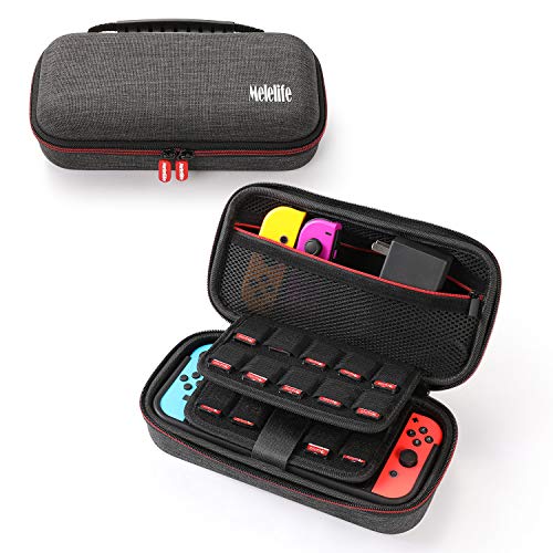 Melelife Accessories Kit Bundle for Nintendo Switch - Include Screen Protector, Carrying Case, Steering Wheel, Joycon Grip, Protective Case, Charging Dock, Switch Stand