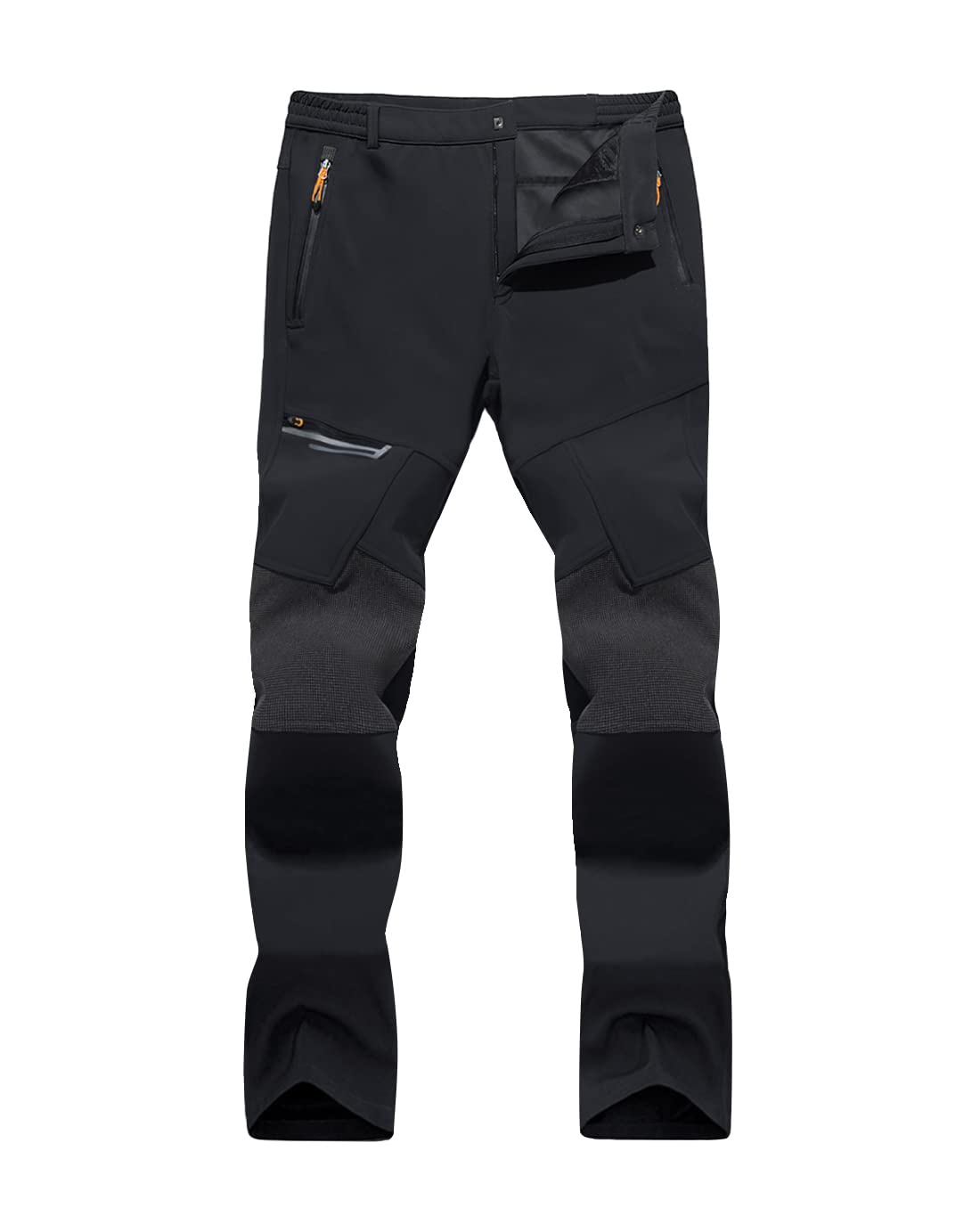 MAGNIVIT Men's Breathable Soft Bombshell Pants Spring Hiking Mountain Skin Pants Trousers Black