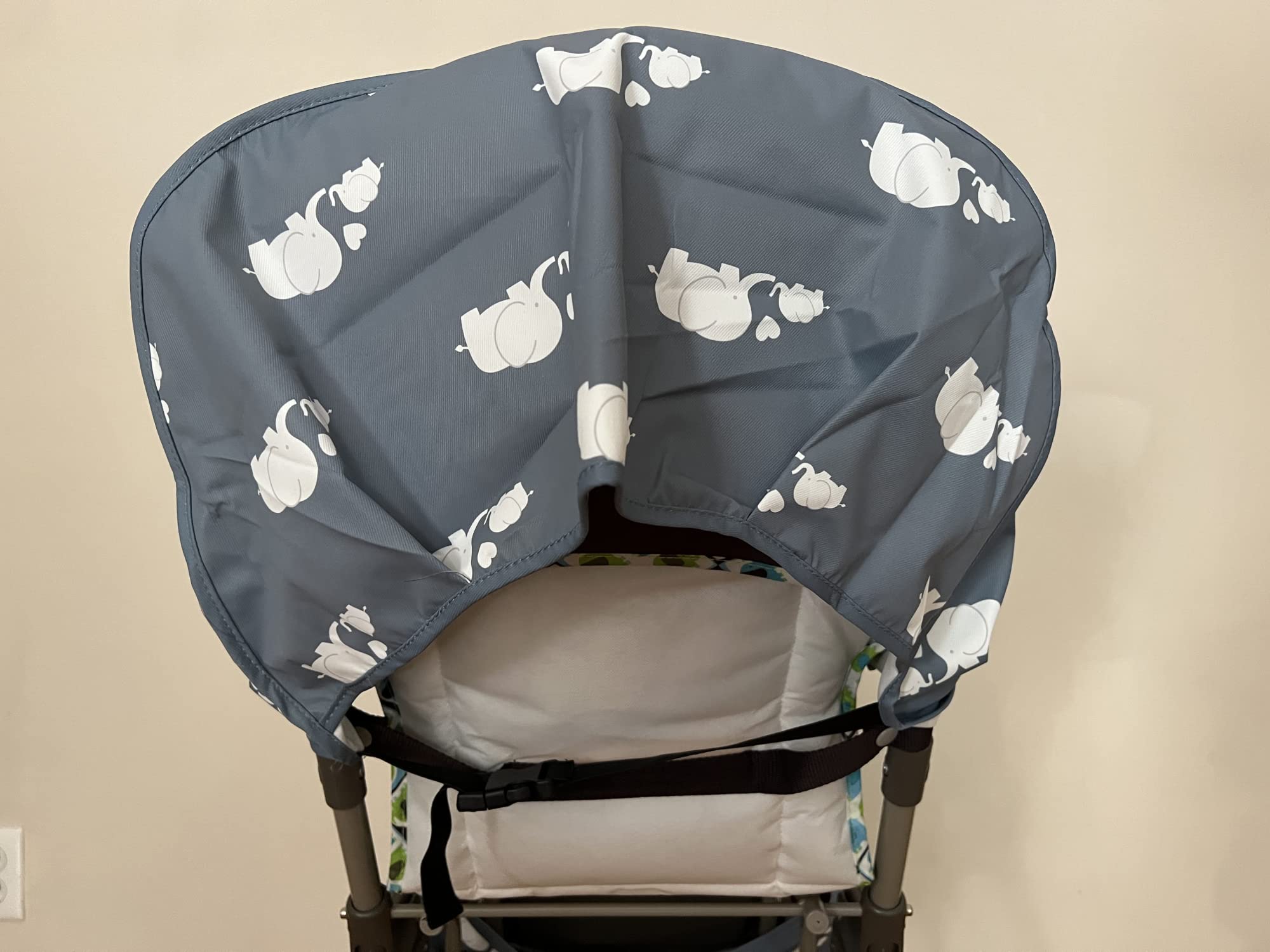 SEALOVESFLOWER Blue Elephants Water Resistant High Chair Cover Pad/High Chair Cover