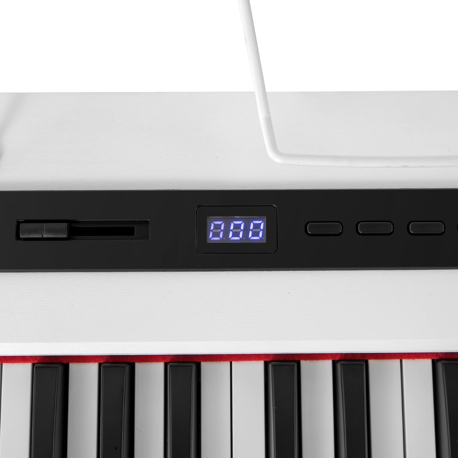 Mustar 88-Key Electronic Digital Piano, Semi Weighted Keys, MDF, Double tube Stand, MIDI USB, Sustain Pedal, Storage Bag, Power Supply, Built-in speaker (White)