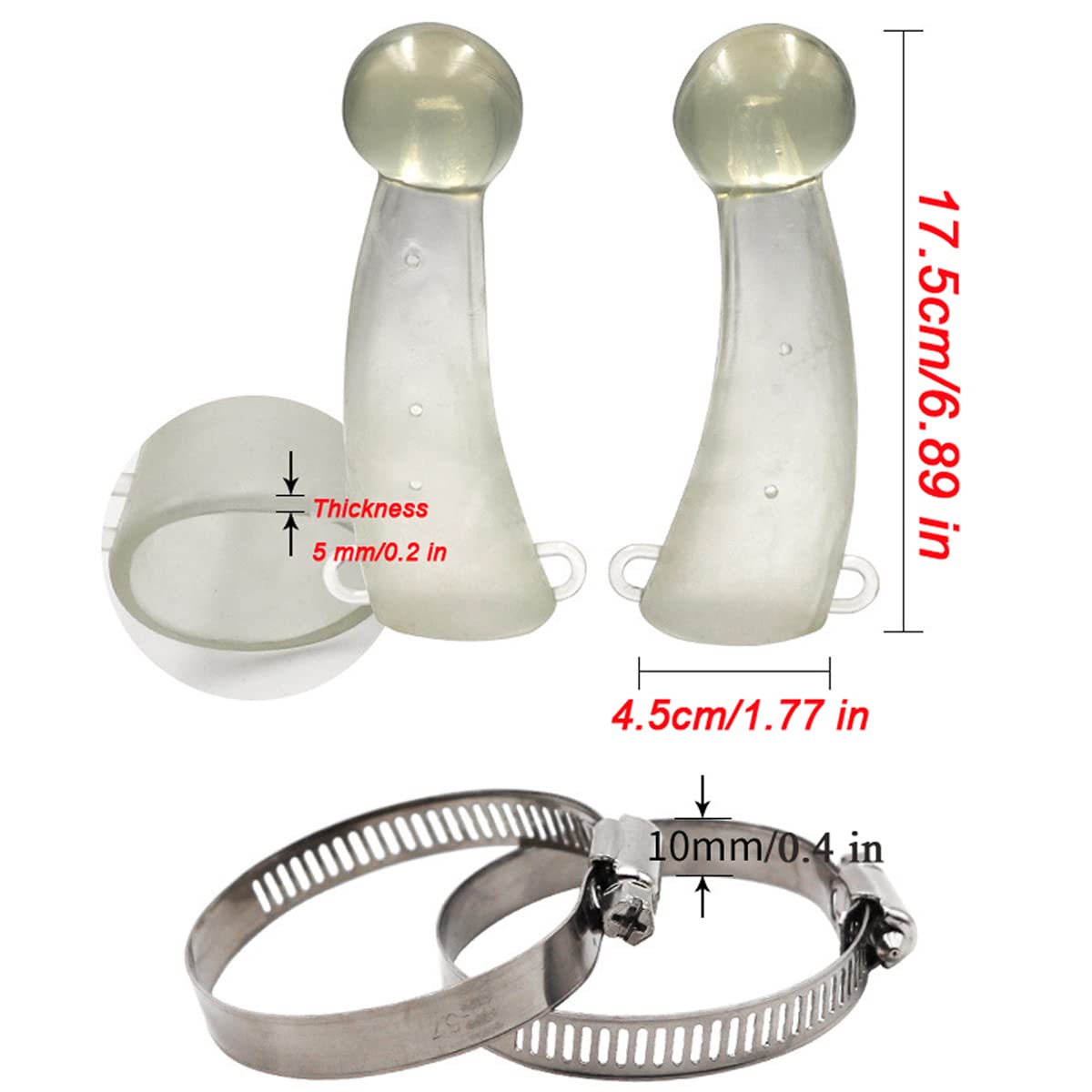PETIT MANON 1 Pair Silicone Cow Horn Protector Calf Cattle Bull Cow Goat Horn Guards,Round Cow Horn Protector,Cow Horn Anti Fight Protective Cover with Hoop Avoid Cows Hurting Each Other